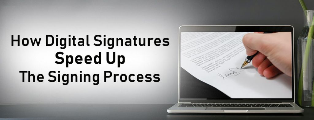 How do digital signatures make the signing process go faster?